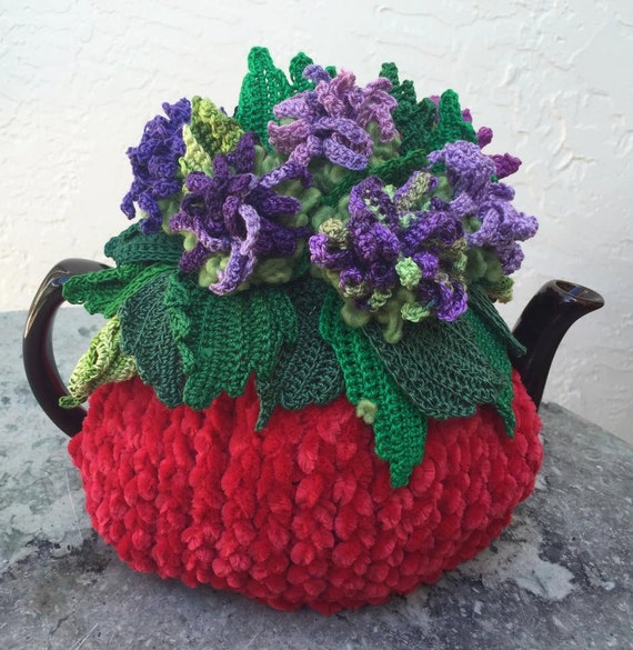 Crochet Tea Cozy Red Tea Cover Flower Tea Cosy Tea Warmer - Etsy UK