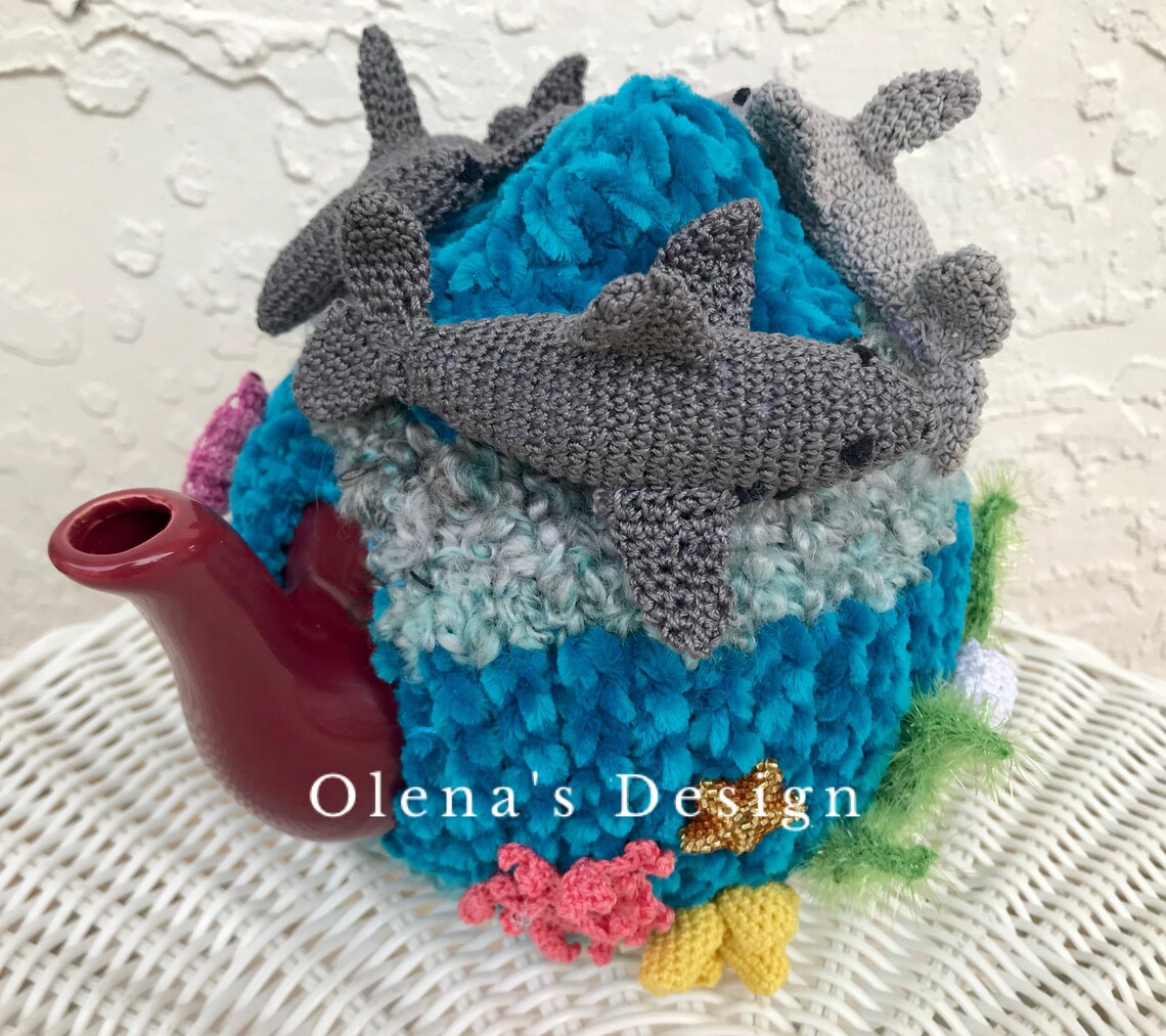 Crochet Tea Cozy Nautical Tea Cover Tea Cosy Seaside Tea | Etsy