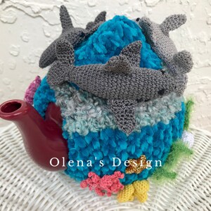 Crochet Tea Cozy Nautical Tea Cover Tea Cosy Seaside Tea Warmer Crochet ...