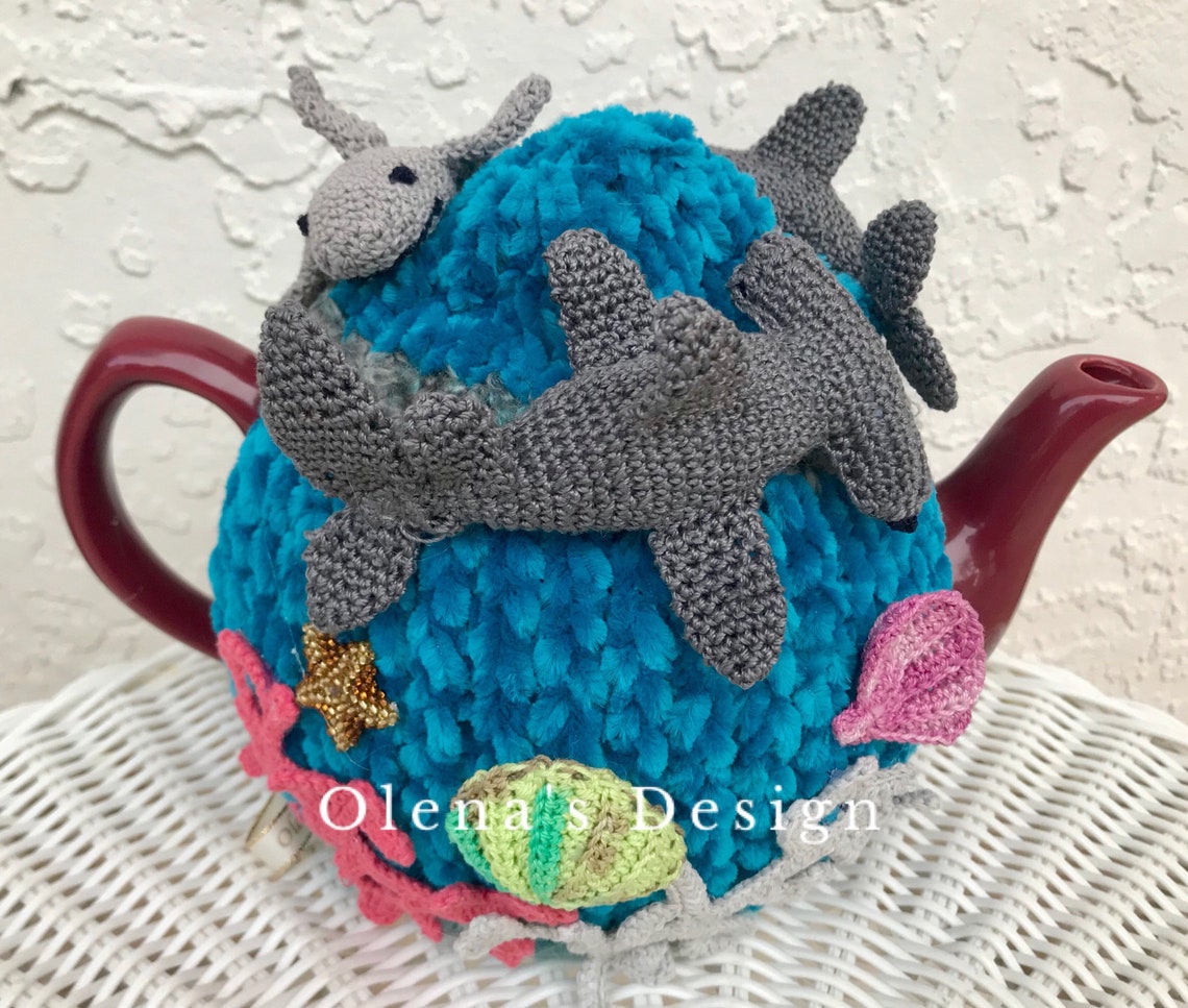 Crochet Tea Cozy Nautical Tea Cover Tea Cosy Seaside Tea | Etsy