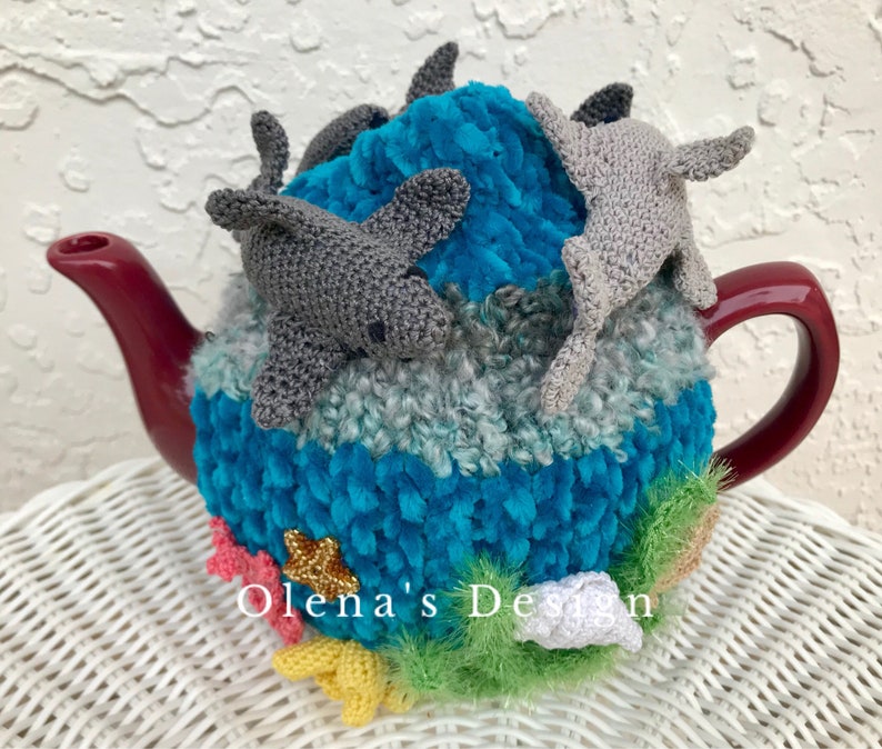 Crochet Tea Cozy Nautical Tea Cover Tea Cosy Seaside Tea | Etsy