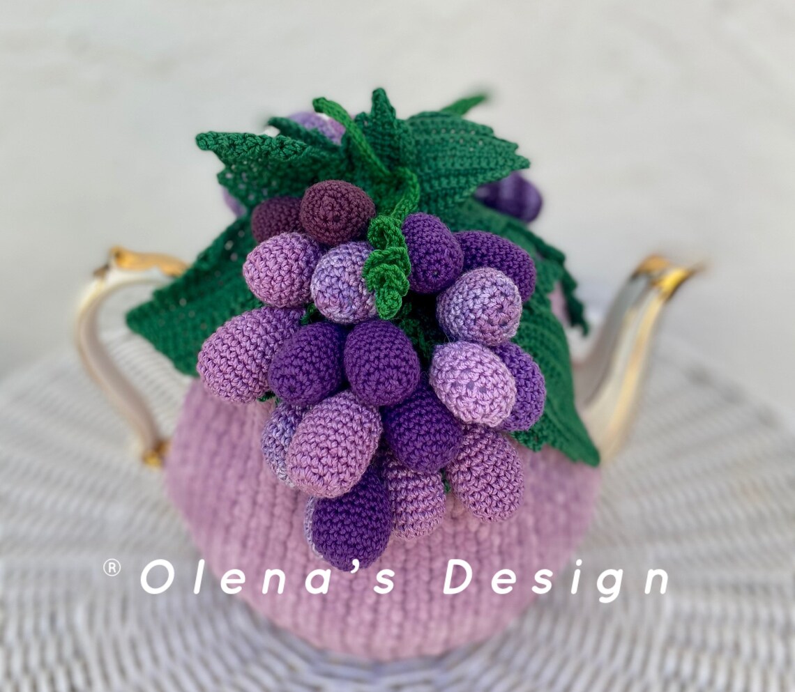 Crochet Tea Cozy Violet Tea Cover Grape Tea Cosy Tea Warmer | Etsy