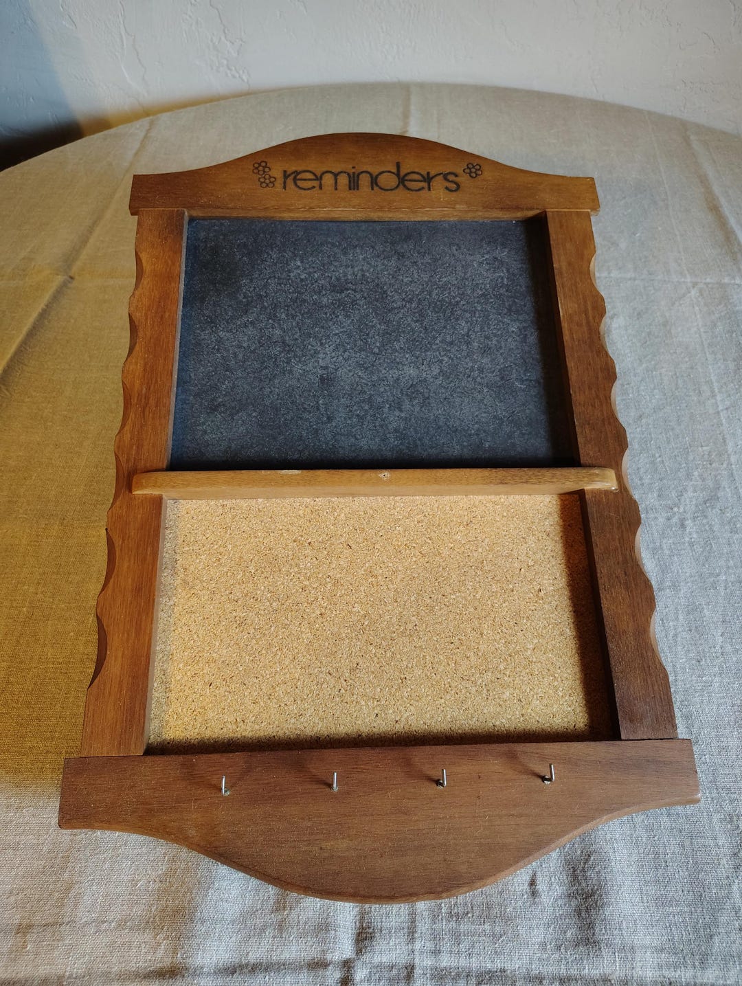 60s 'HIMARK' Colonial American Revival Message Board With Chalk & Cork ...