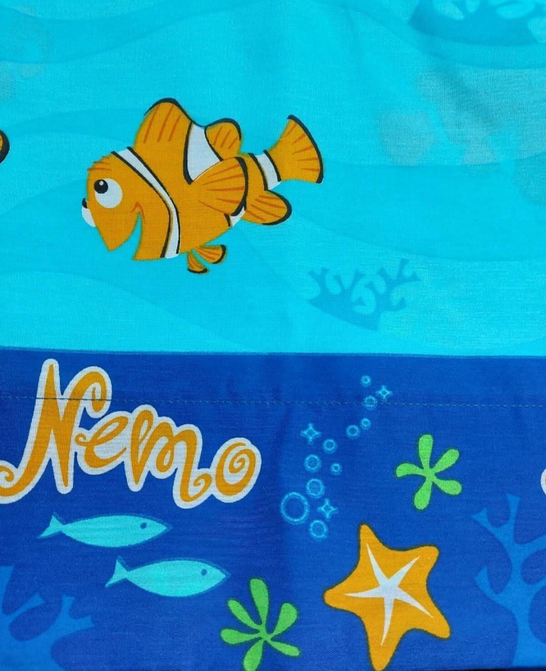 Disney Finding Nemo Sheet Twin Flat Bed Blue Tropical Fish Material ...
