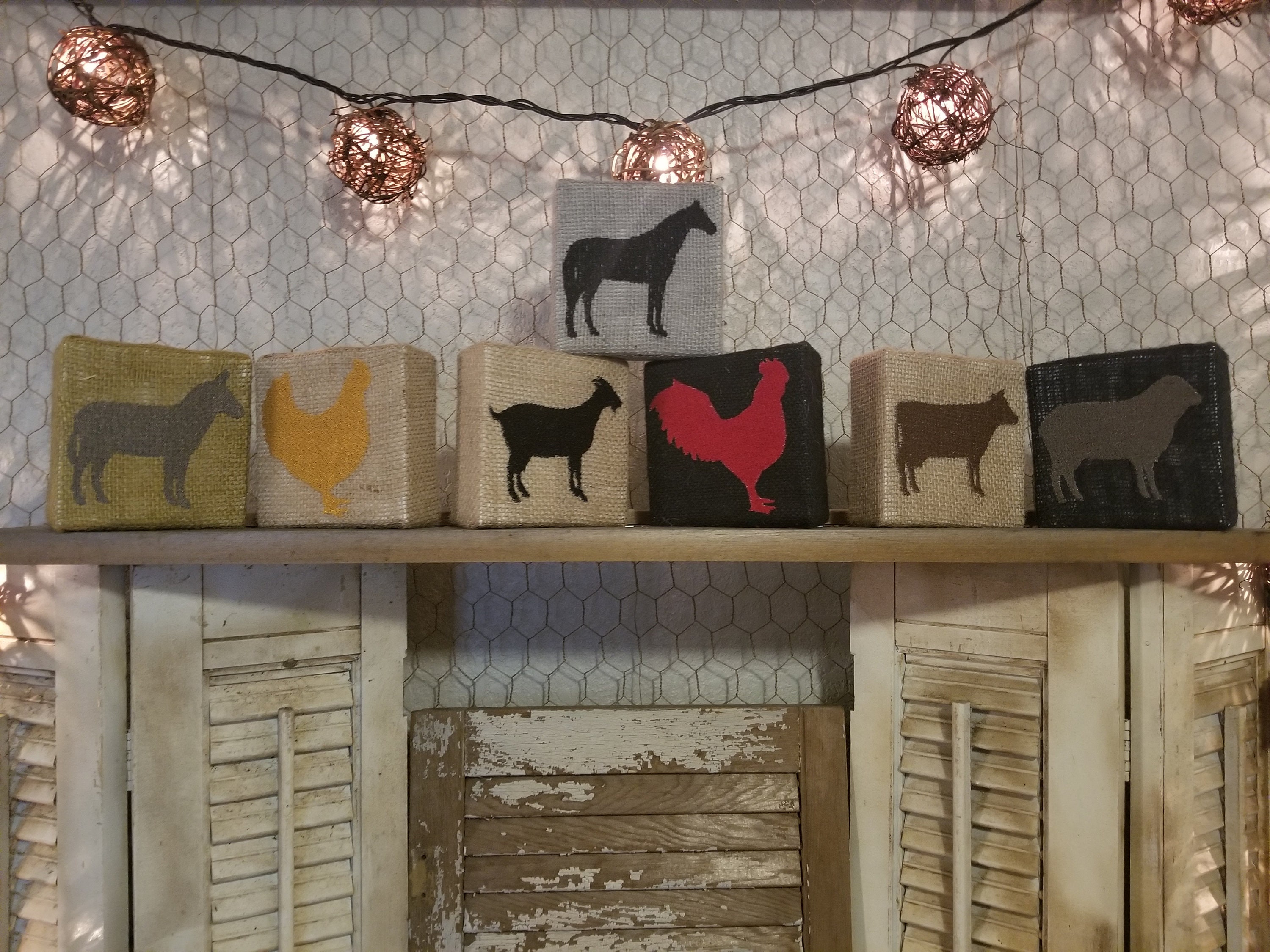 Farm Animal Decor Farm Animal Burlap Canvas Block Farm - Etsy UK