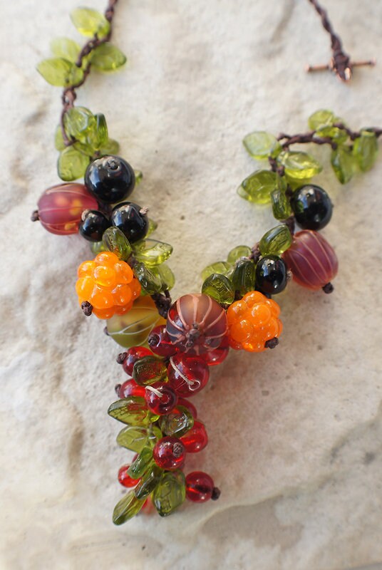 Summer Garden Fruit Necklace gooseberrycloudberry Redcurrant - Etsy