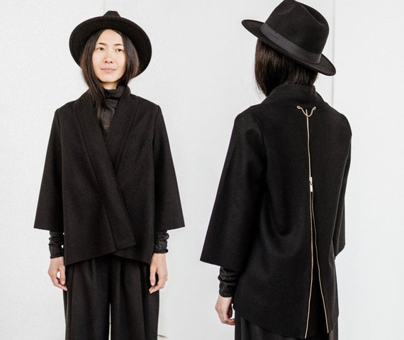 Japanese Haori Style Wool Blazer for Women Kimono Style Open - Etsy