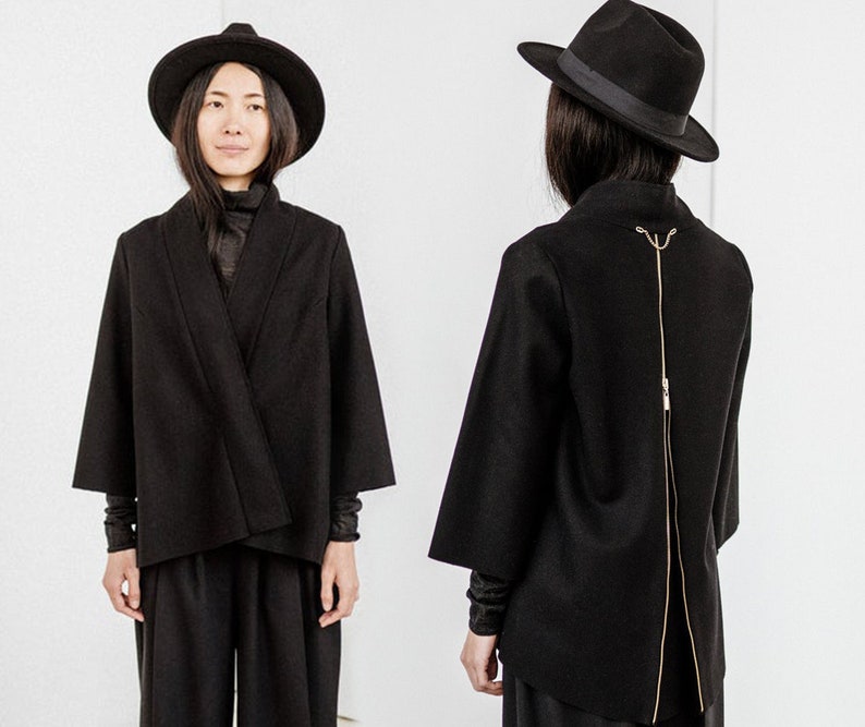 Japanese Haori Style Wool Blazer for Women Kimono Style Open - Etsy