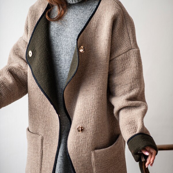 Long Wool Jacket - Etsy