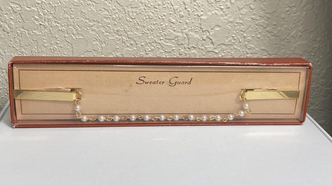 Vintage Gold-tone Sweater Guards With Lovely Faux Pearls. - Etsy