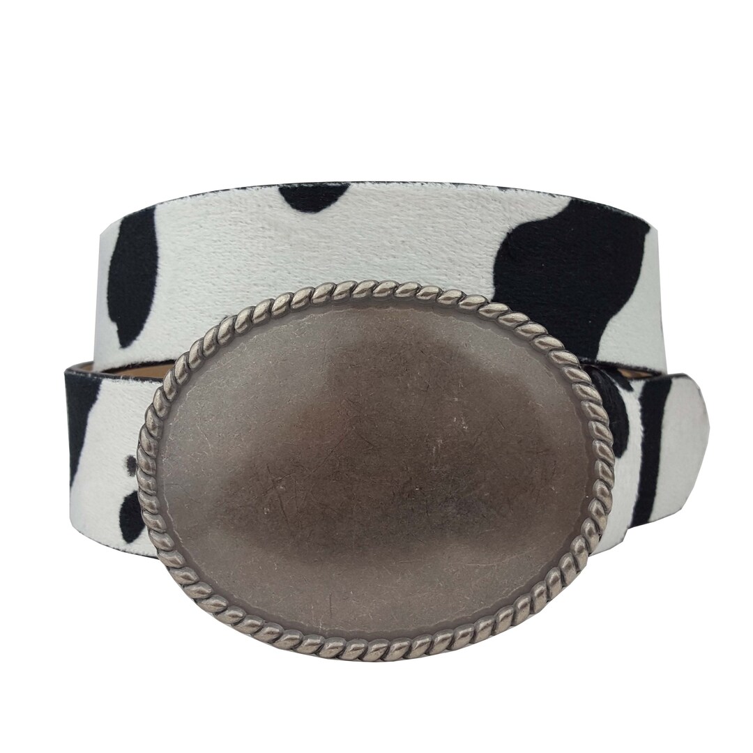 Western Style Cow Print Belt in Non-leather Material - Etsy