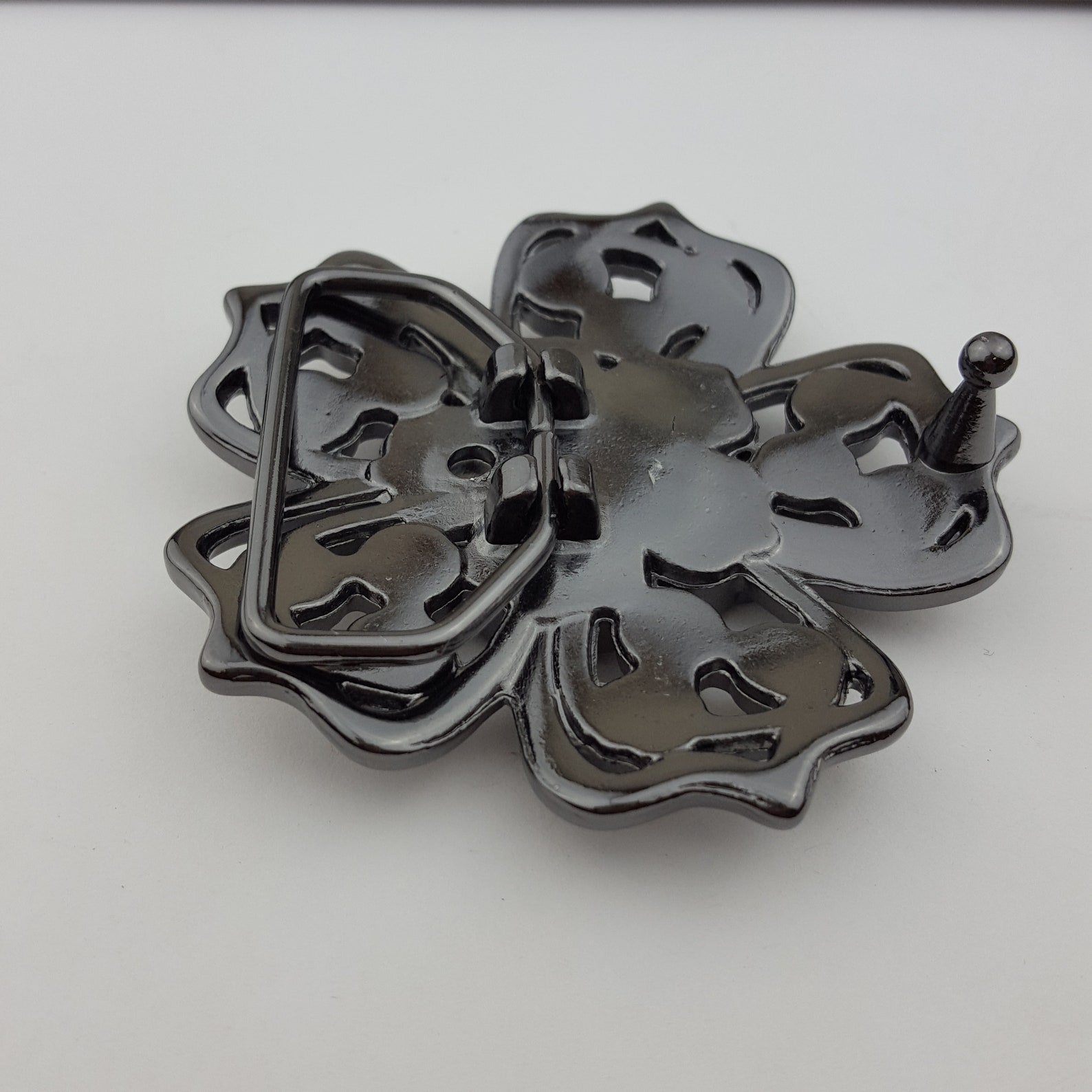 Flower Belt Buckle in Gunmetal Finish - Etsy