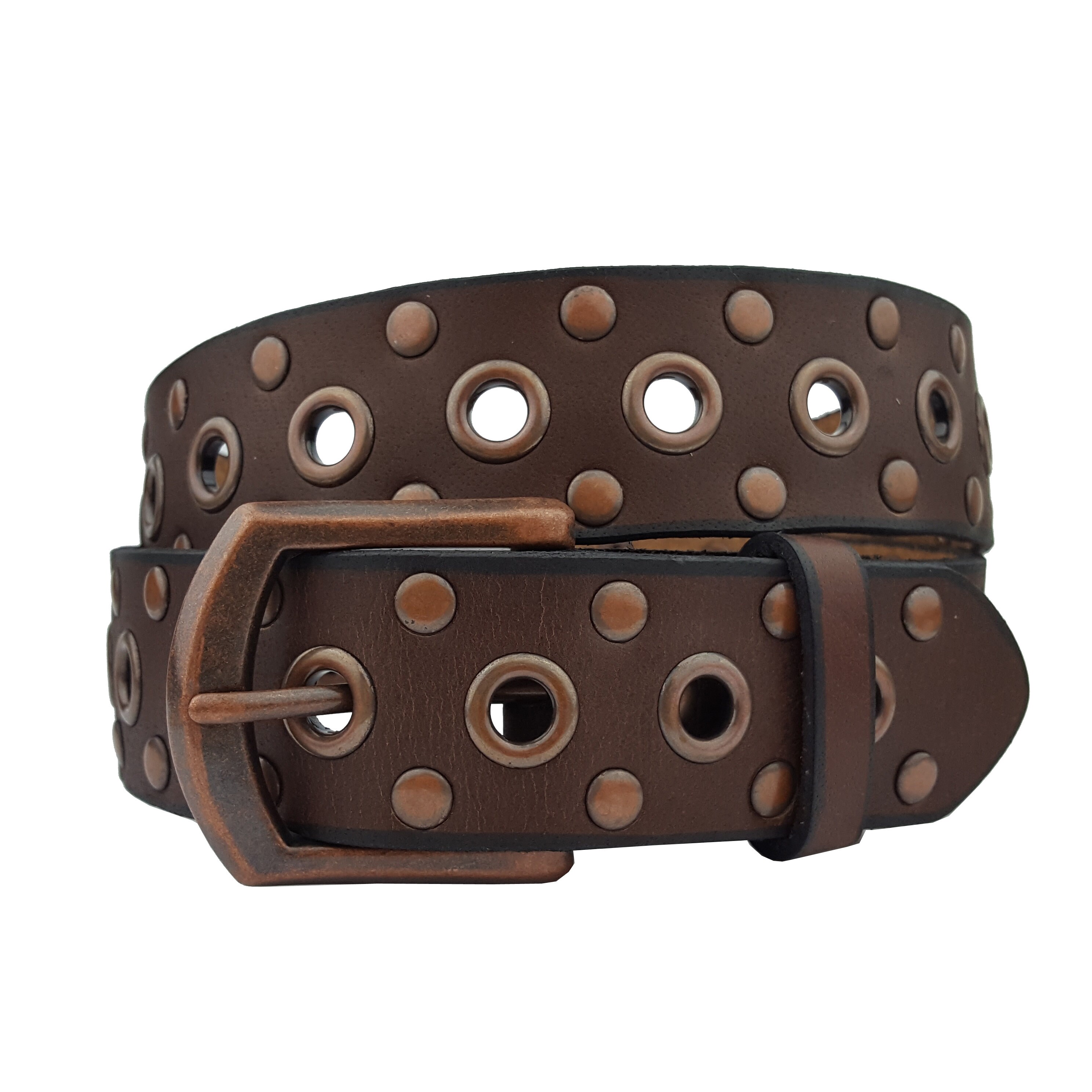 Genuine Leather Studded Belt - Etsy