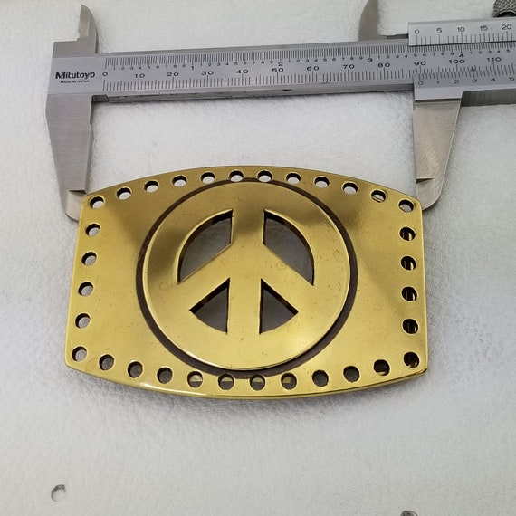 Rectangular Peace Sign Belt Buckle | Etsy