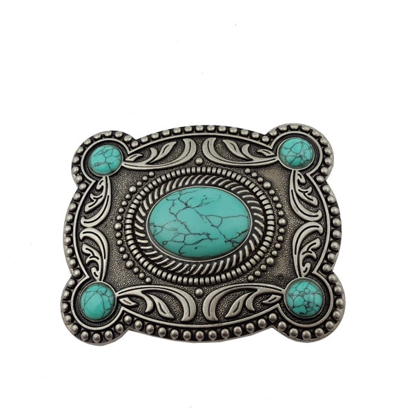 Western Stone Belt Buckle - Etsy