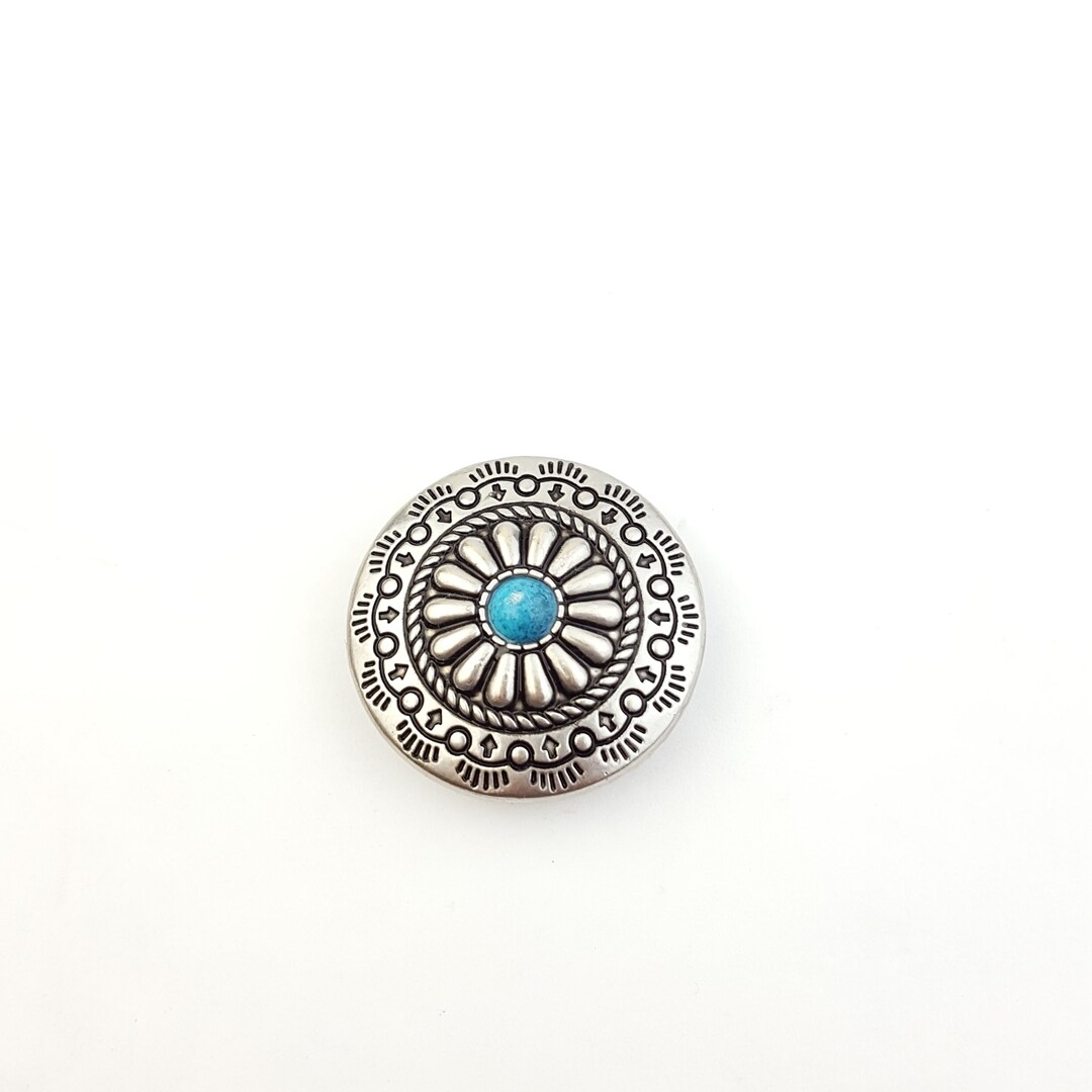 Pack of 2 Pieces of Round Western Conchos With Stone - Etsy
