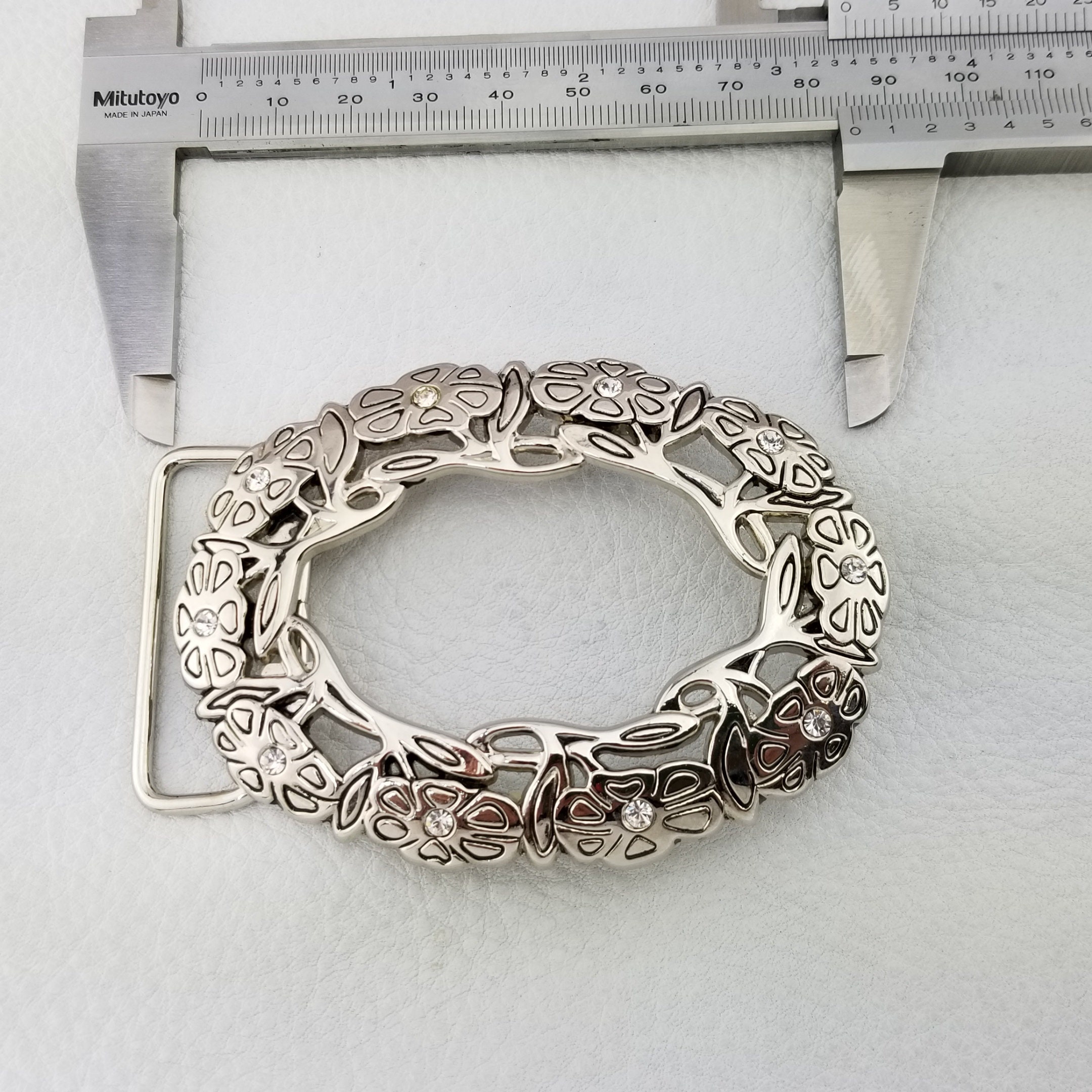 Shiny Oval Shape Floral Belt Buckle - Etsy