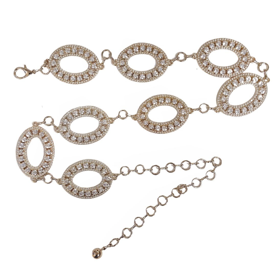 Plus Size: Gold Chain Belt W. Crystal Oval Conchos - Etsy