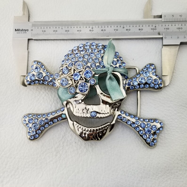 Luxury Color Crystal Pirate Skull Belt Buckle | Etsy