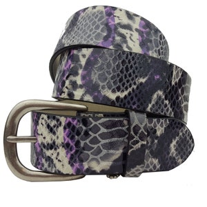 Genuine Leather Belt in Multi-color Python Print - Etsy