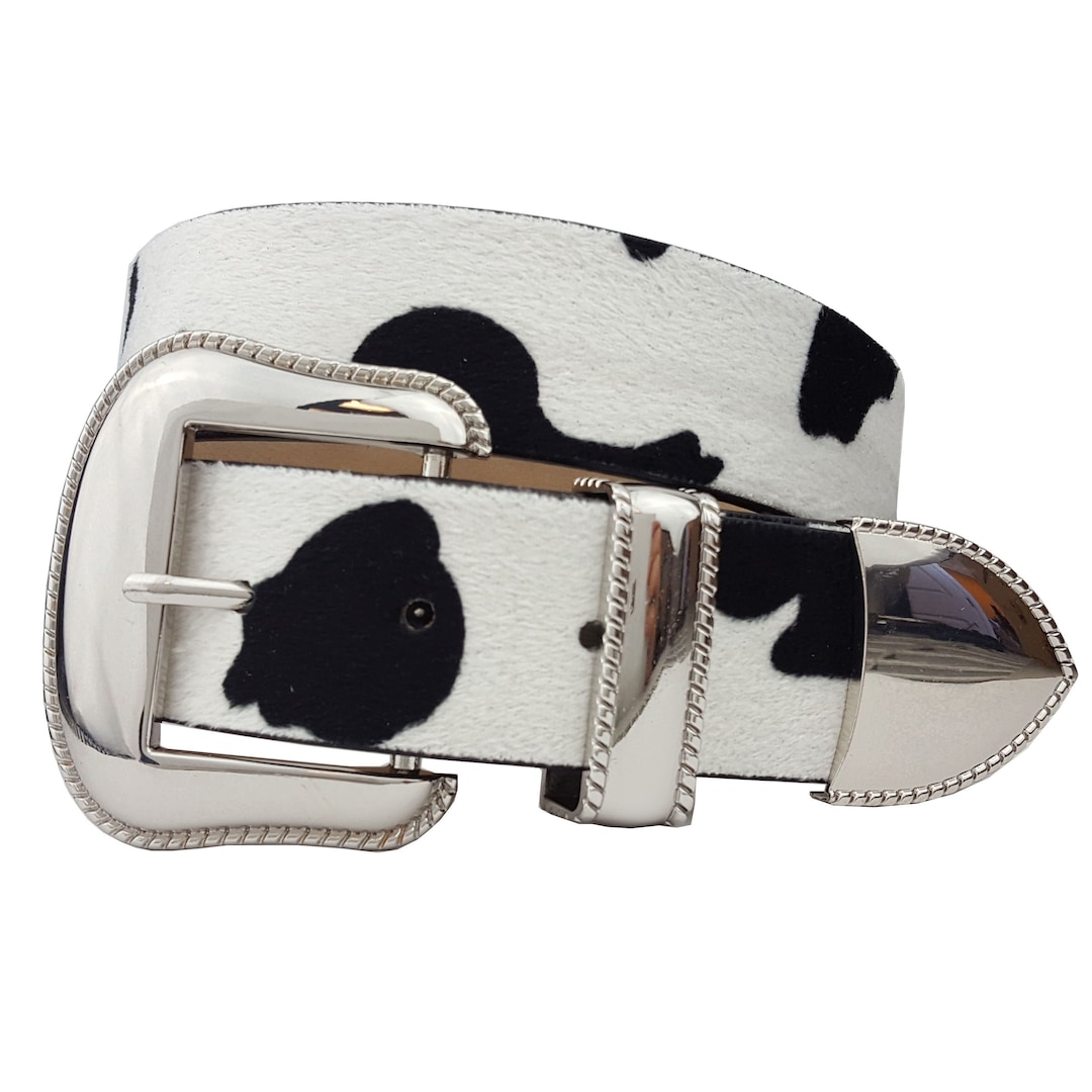 Western Style Cow Print Belt in Non-leather Material - Etsy