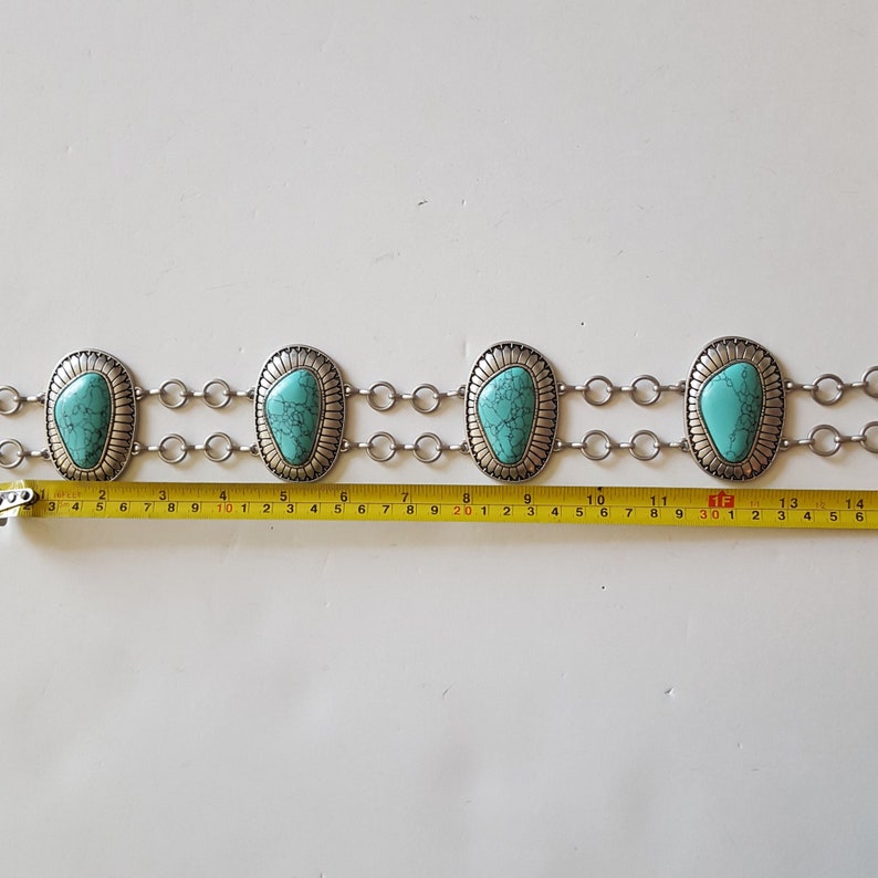 Tall Sizes: Western Concho Chain Belt in Silver Finish - Etsy