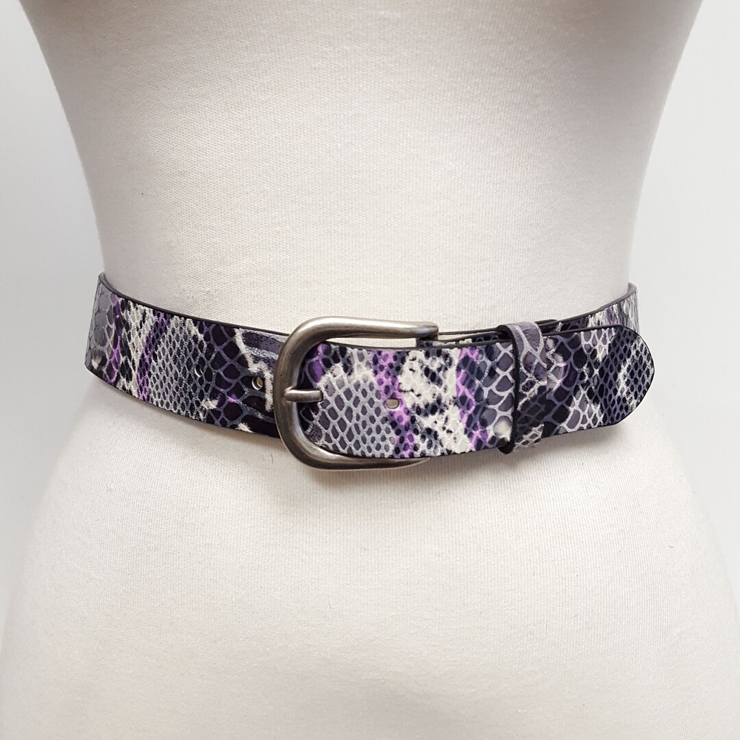 Genuine Leather Belt in Multi-color Python Print - Etsy