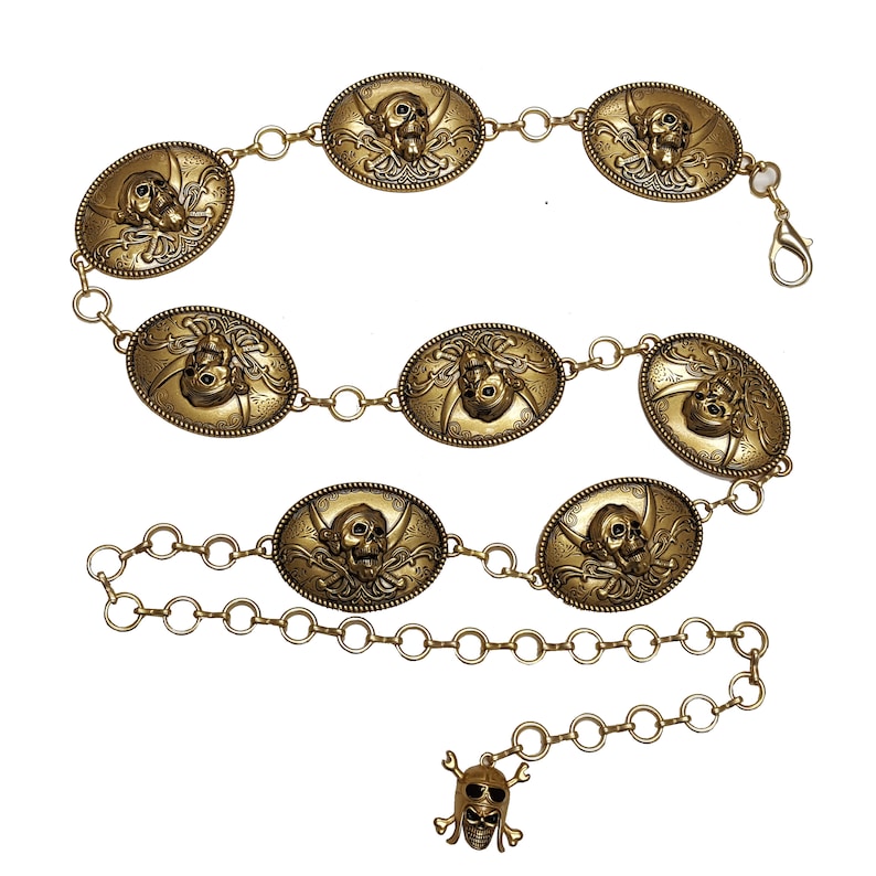Pirate Metal Chain Belt in Silver or Gold - Etsy