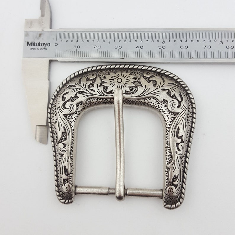 Silver Plating Western Floral Buckle Set | Etsy