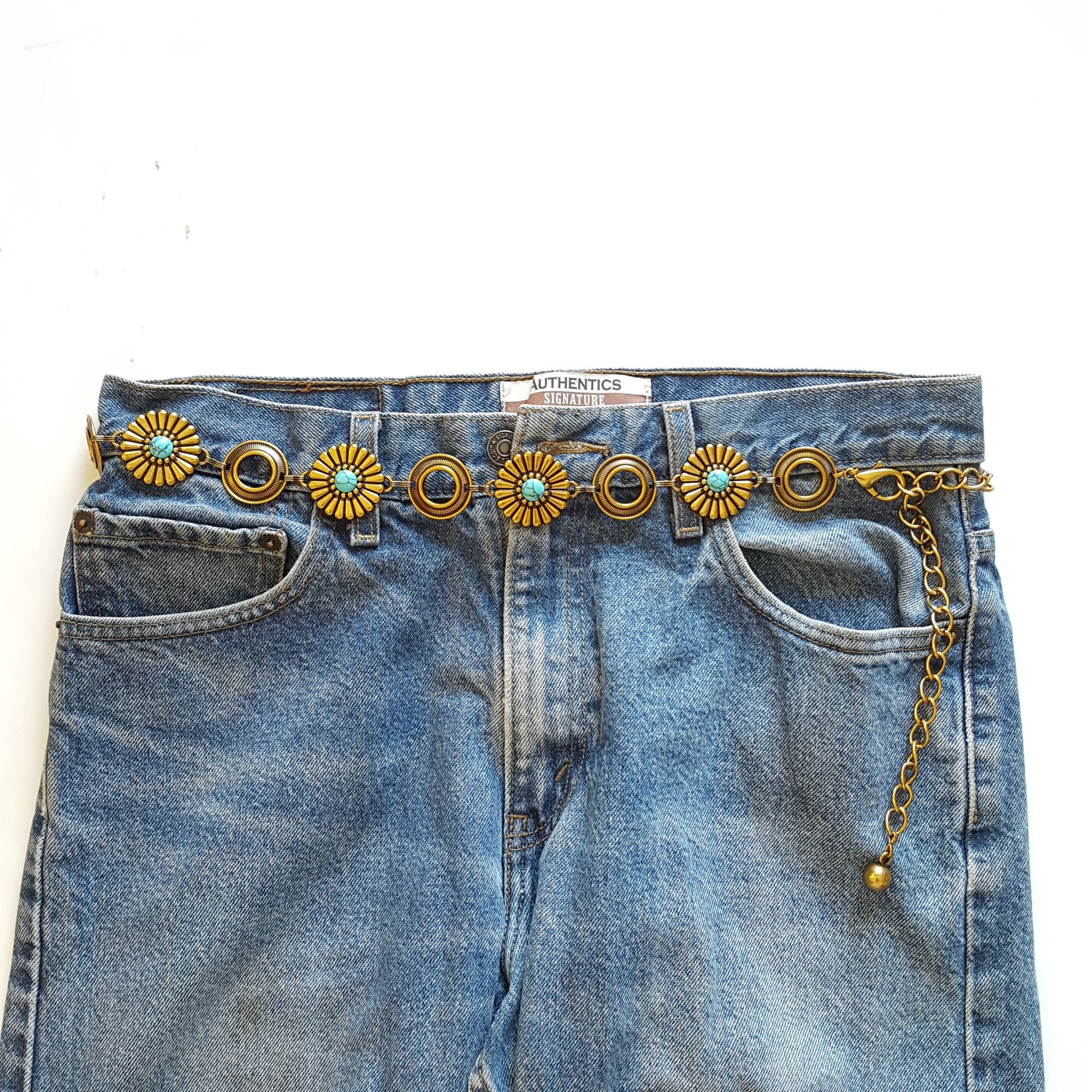 Daisy Flower Metal Chain Belt | Etsy