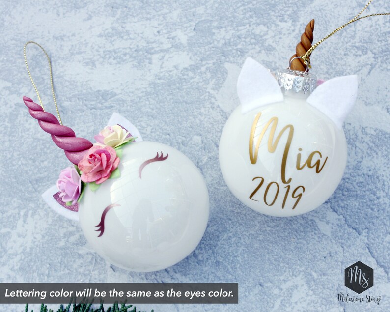 Unicorn Llama Mermaid Ornaments Personalized Christmas balls | Etsy