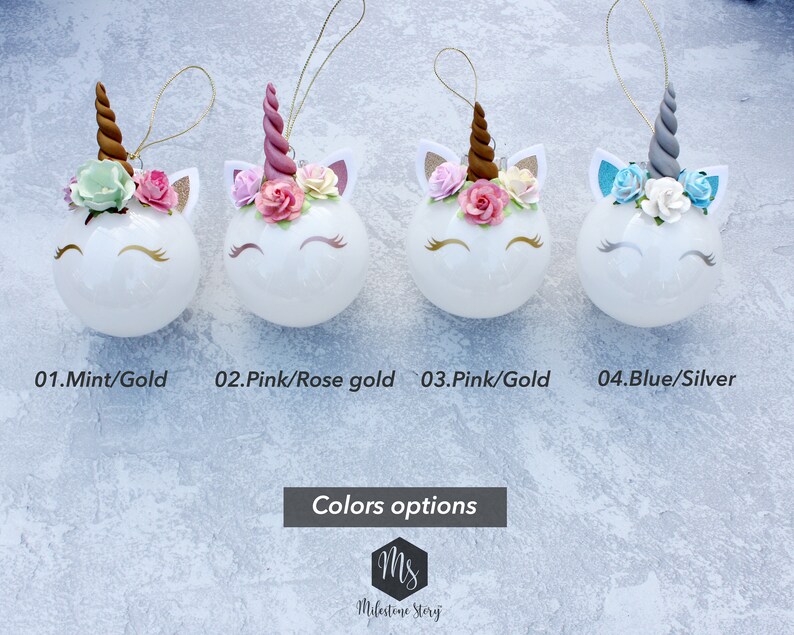 Unicorn Llama Mermaid Ornaments Personalized Christmas balls | Etsy