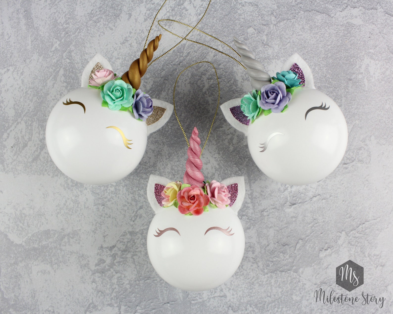 Unicorn Llama Mermaid Ornaments Personalized Christmas Balls | Etsy