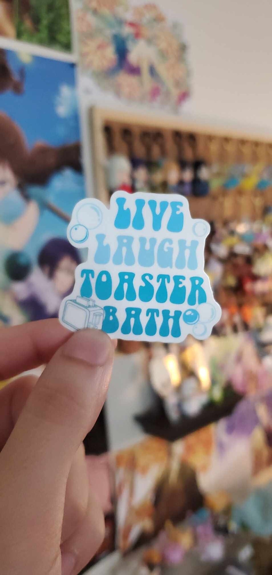 Live Laugh Toaster Bath Laminated Sticker - Etsy