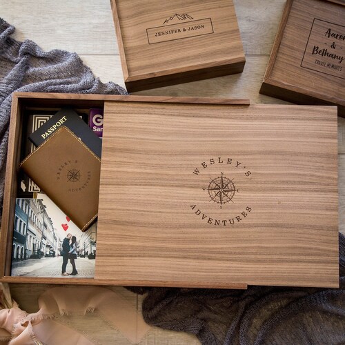 Travel Keepsake Box Custom Wood Box for Letters Post Cards - Etsy