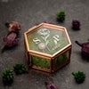 Geometric Glass Ring Box With Moss - Rose Gold or Gold - Personalized ...