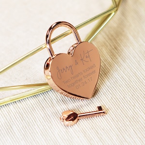 Engraved Heart Love Lock With Key - Travel Bridge Love Lock, Wedding ...