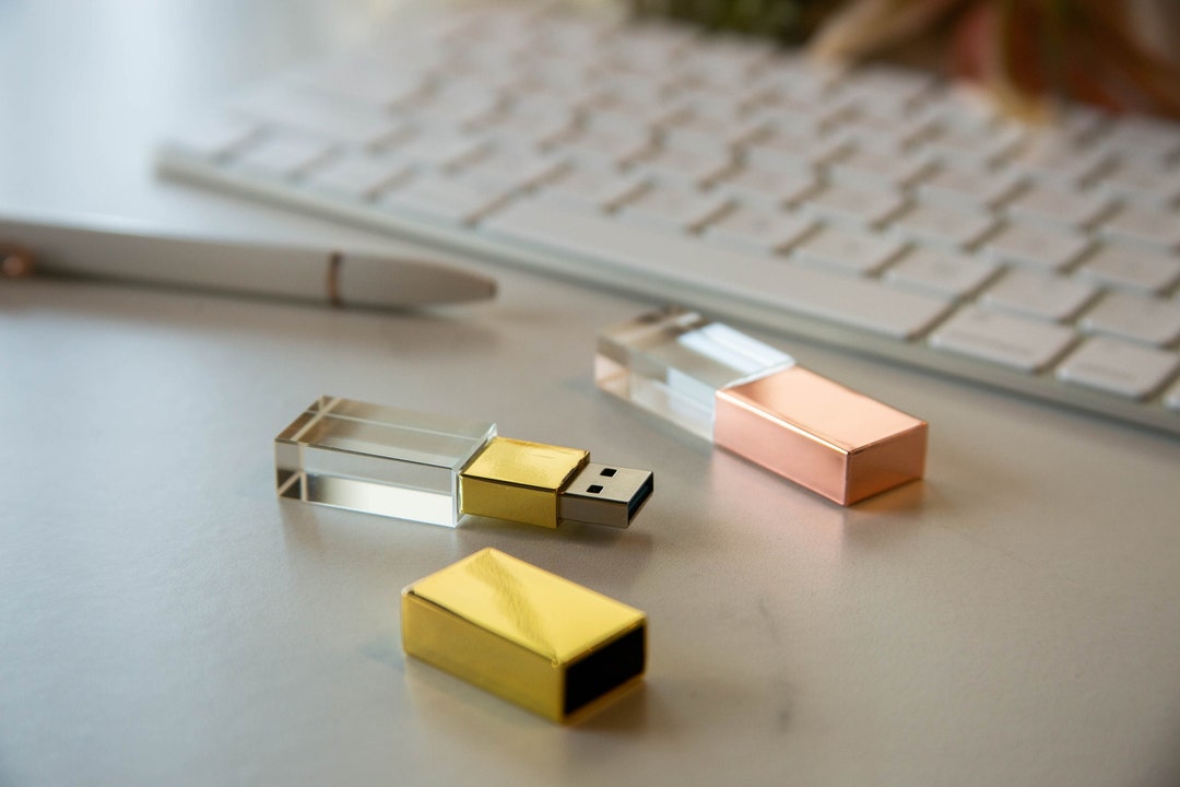 Metal Crystal USB Only ready to Ship Clear Glass Flash Thumb Drive ...