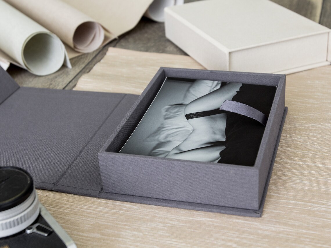 4x6 Boudoir Linen Box Linen Fabric Photo Storage Box | Etsy