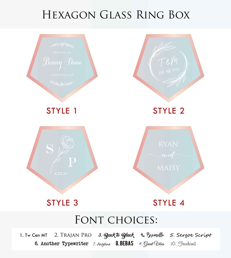 Geometric Glass Ring Box With Moss Rose Gold or Gold - Etsy