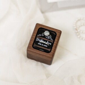 Triple Flip Wood Ring Box With Glass Lid UV Printed Ring Box for 3 ...