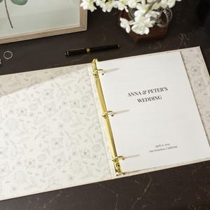Officiant 3 Ring Linen Binder Refilable DIY Blank Binder, Thank You ...