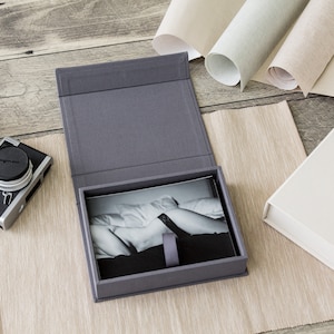 4x6" Boudoir Linen Box - Linen Fabric Photo Storage Box, Boudoir ...