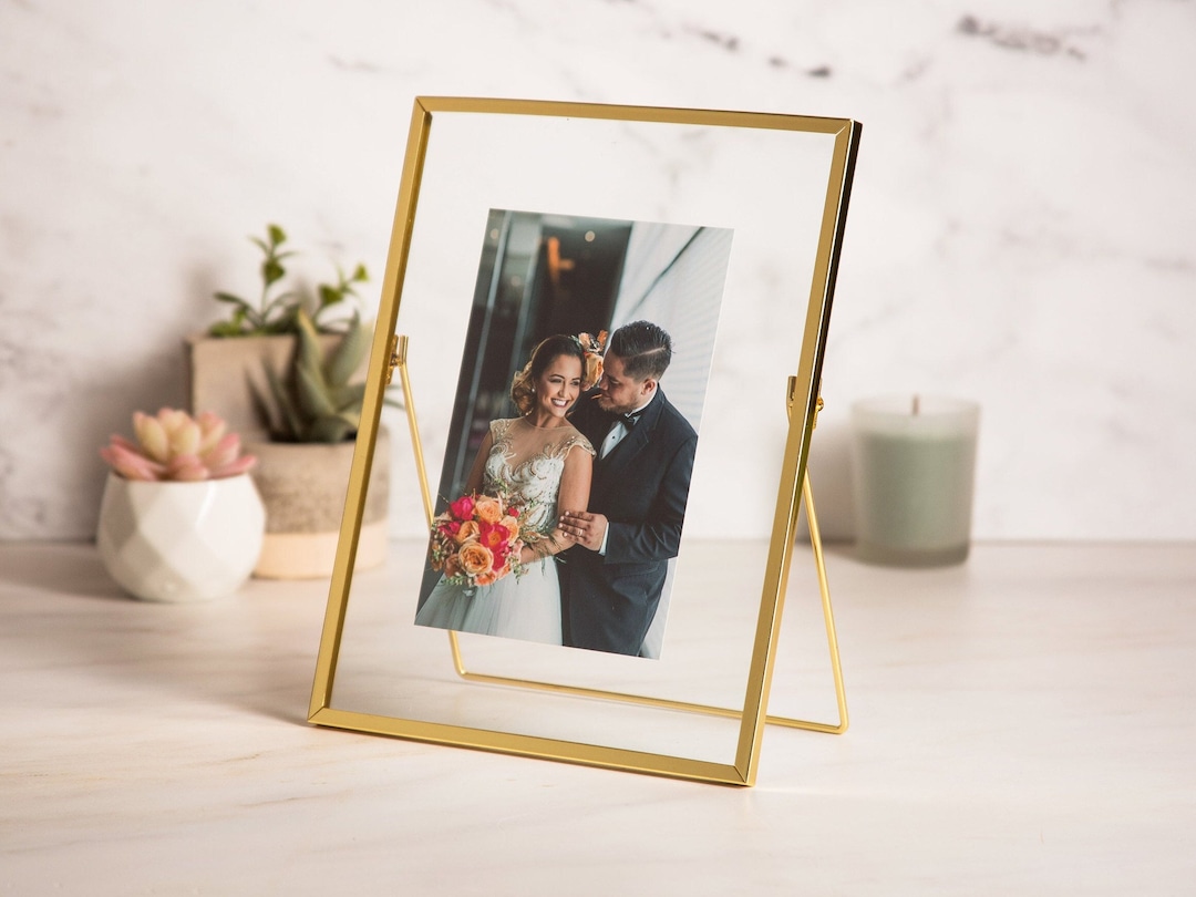 Gold Glass Frame - Photo Printing Optional, Romantic Birthday ...