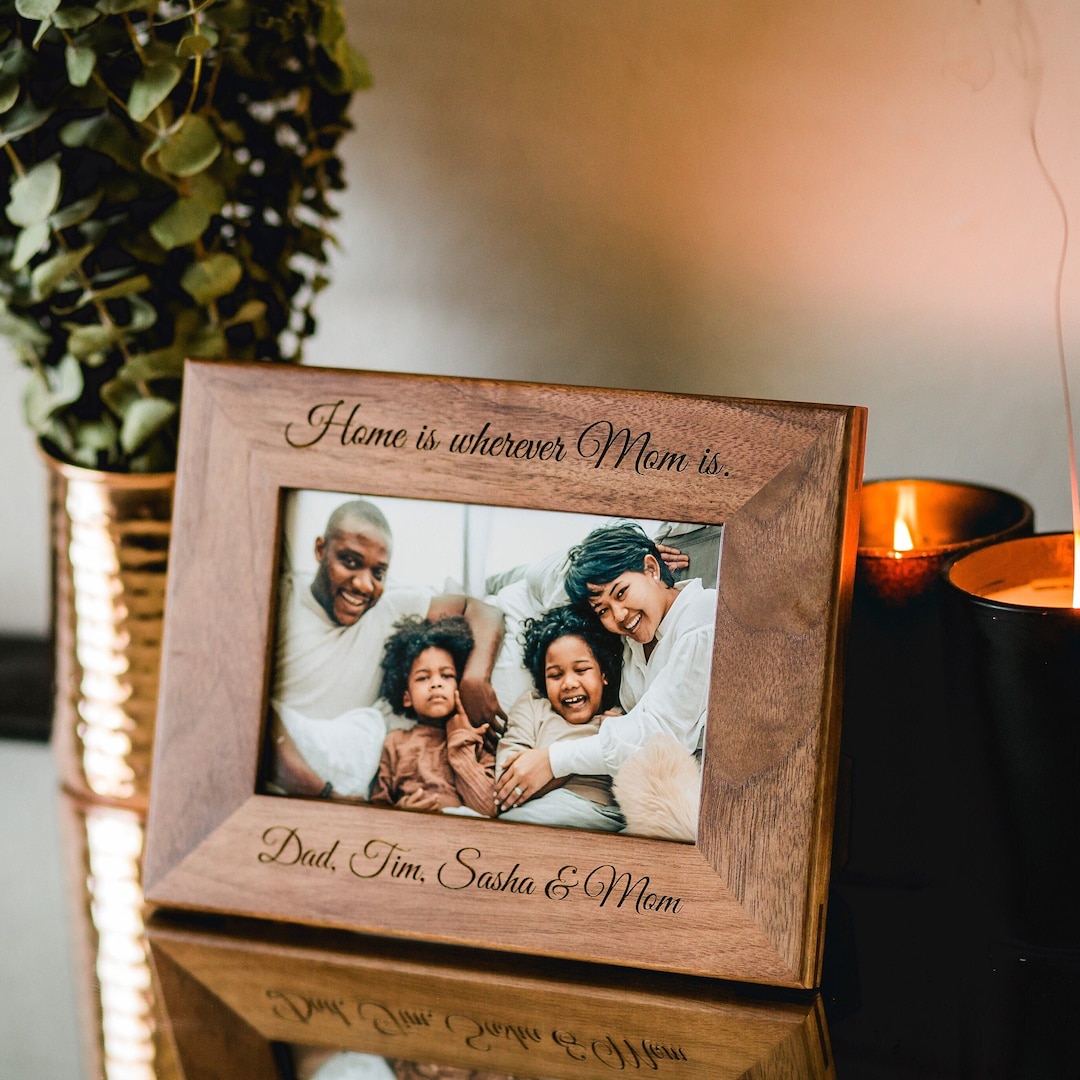 Engraved Wood Frame - 4x6 5x7 Customize Your Own Photo Frame Gift for ...