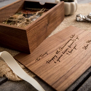 4x6" Engraved Wood Photo Memory Box - Wedding Engagement Print Storage ...