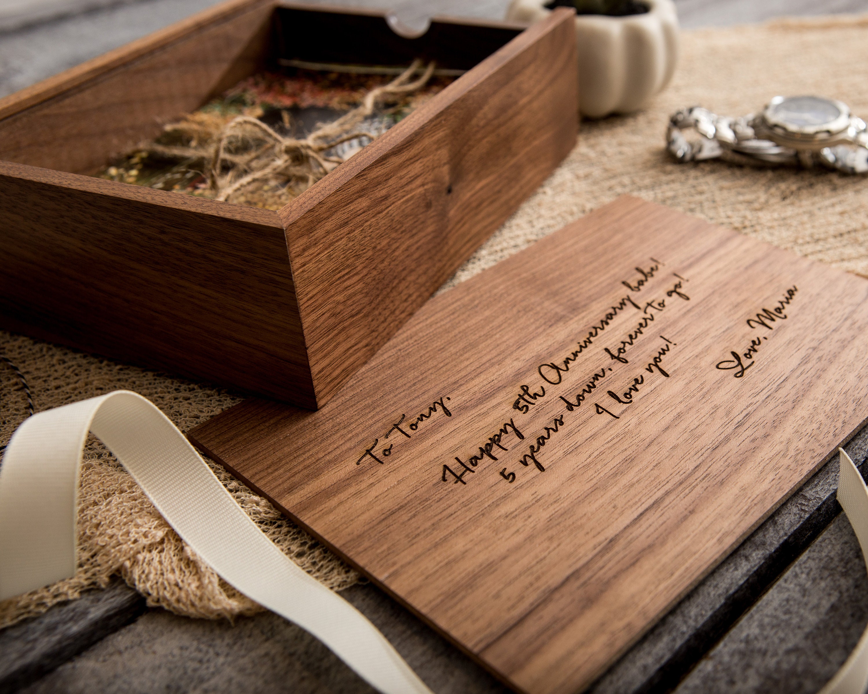 4x6 Wood Photo Memory Box Wedding or Engagement | Etsy