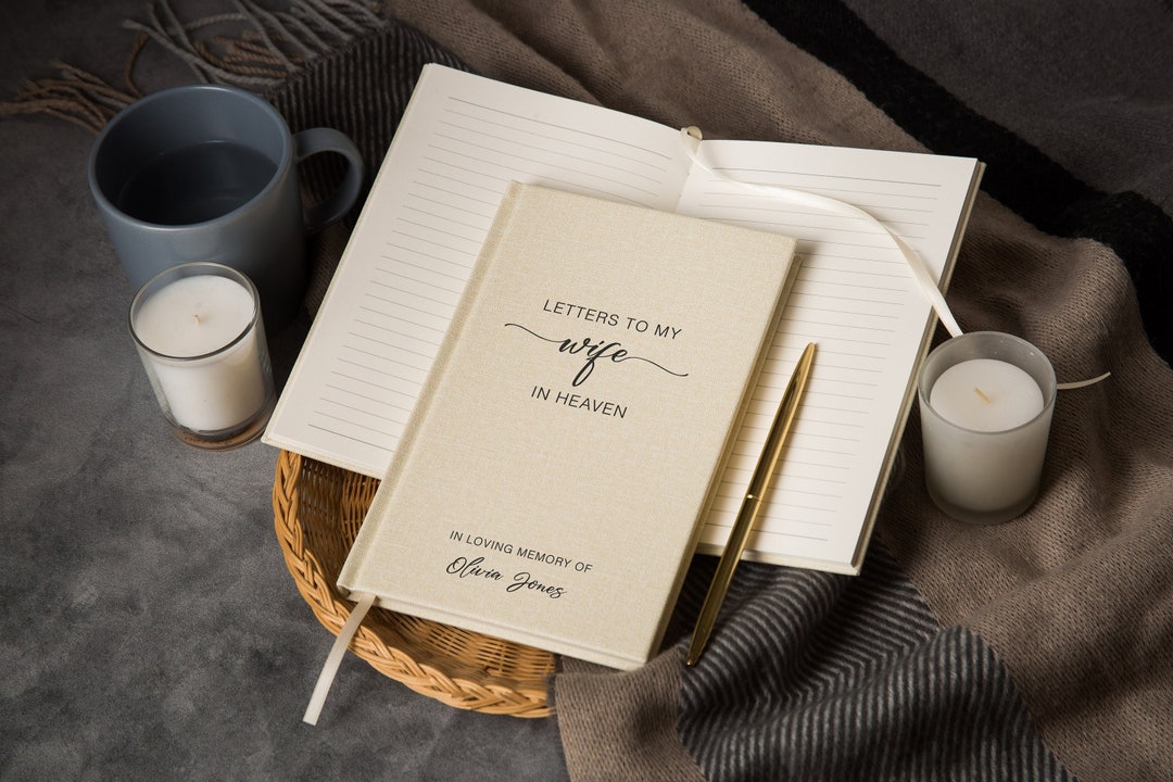 Letters to My Wife Lined Notebook - Hard Cover Grief Journal for Wife ...