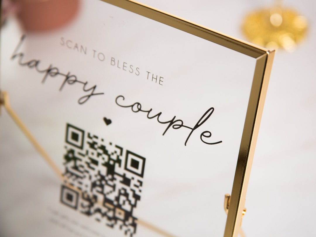 Gold Glass Scan to Bless QR Sign Scannable Acrylic Sign - Etsy