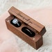 Wide Double Ring Box Slim Ring Storage for 2 Rings, Engraved Wood Ring ...